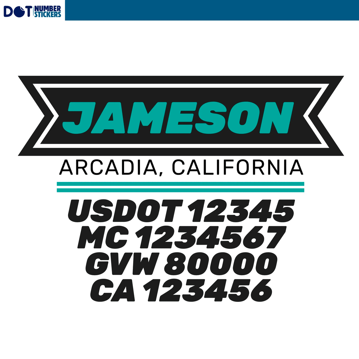 Custom Semi Truck Door Decal Stickers Lettering With USDOT, MC, GVW Le ...