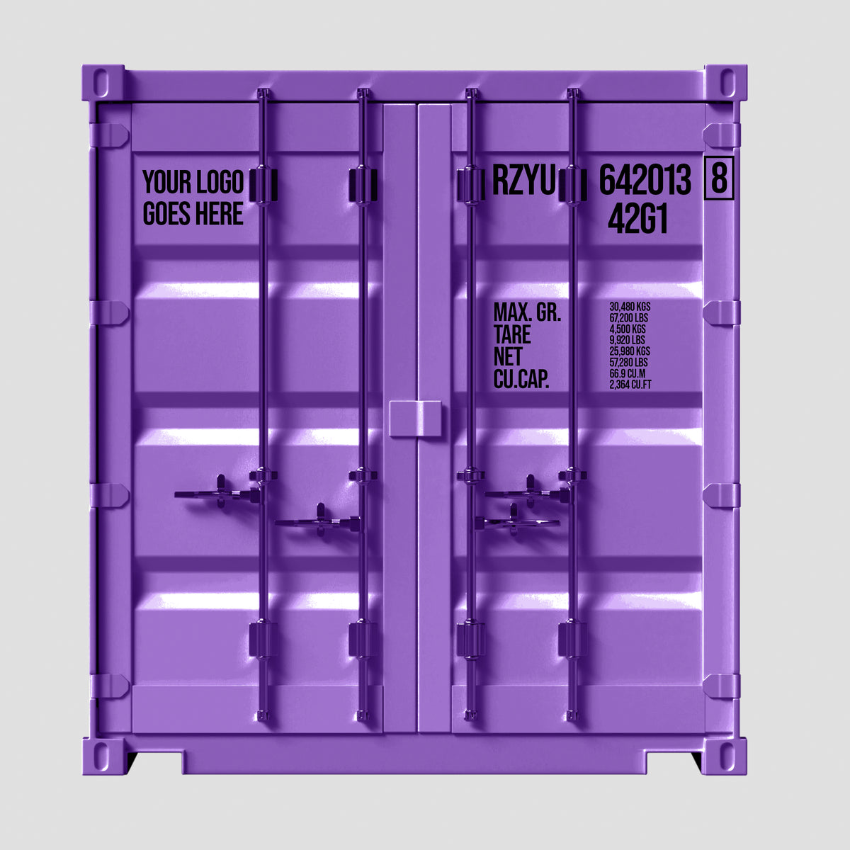 Full Shipping Container Door Decals Tare, Max Gross, NET, CU CAP, Iden ...