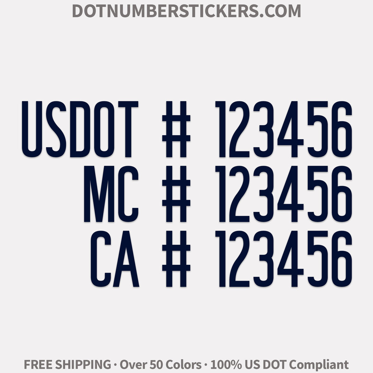 USDOT, MC & CA Number Decal Sticker, (Set of 2) – dotnumberstickers