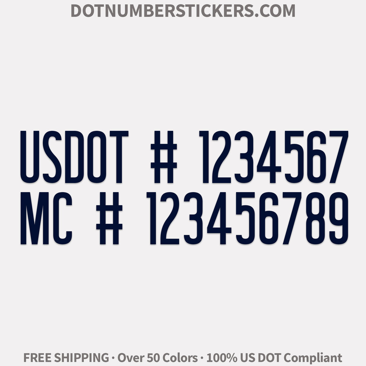 US DOT & MC Vinyl Lettering Decal Sticker, (Set of 2) – dotnumberstickers