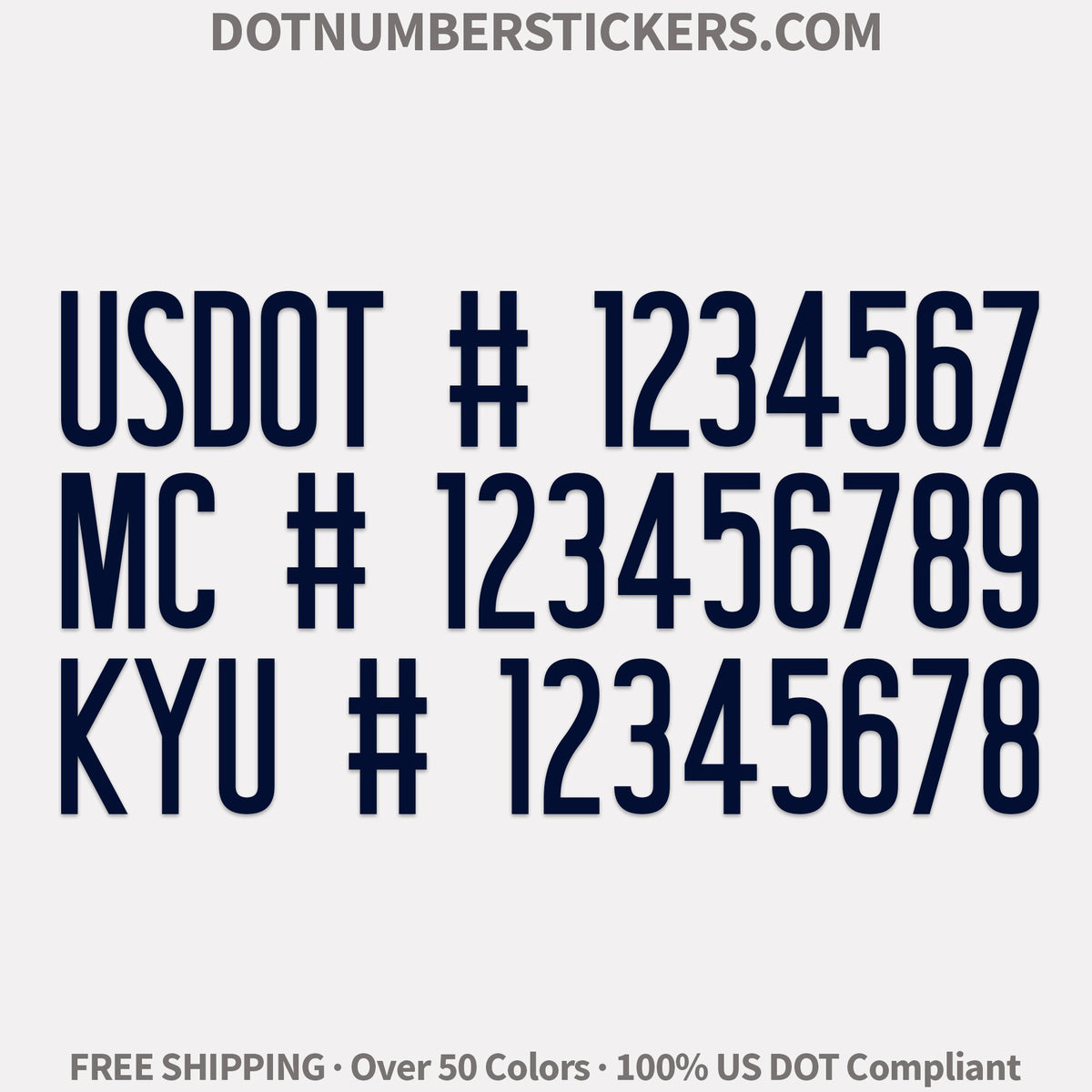 US DOT, MC & KYU Number Decal Sticker, (Set of 2) – dotnumberstickers