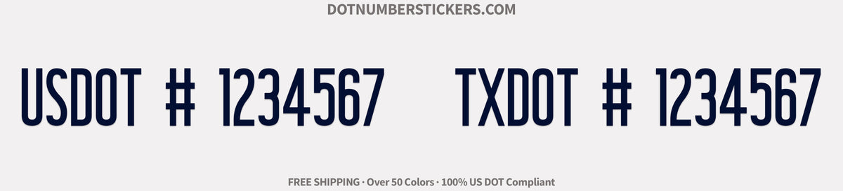 US DOT & TXDOT Vinyl Lettering Decal Sticker, (Set of 2 ...